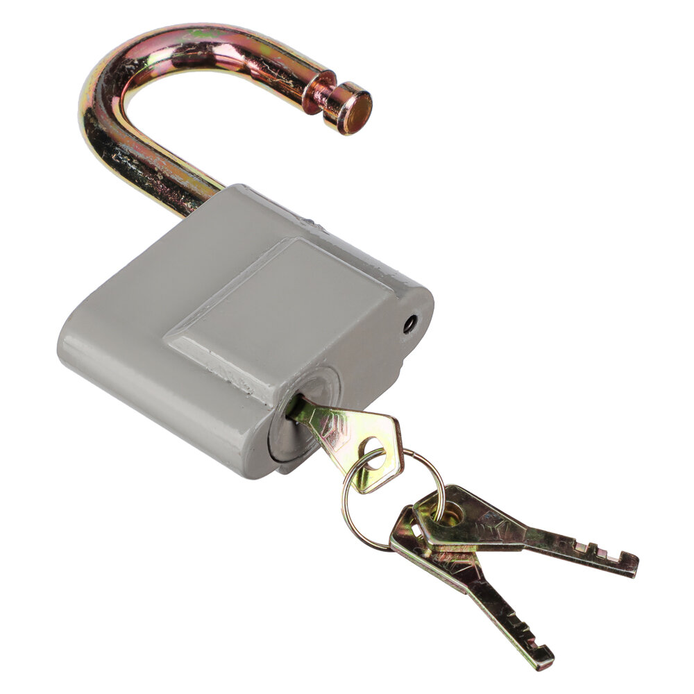 Замок навесной Ермак, алюминиевый, 70мм, дисковый ключ, серый