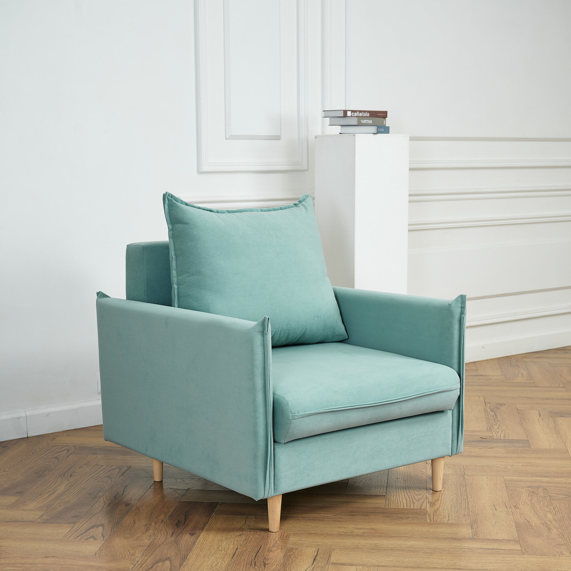 Кресло-кровать кресло раскладное Брендосс 335 износостойкий велюр, цвет мятный