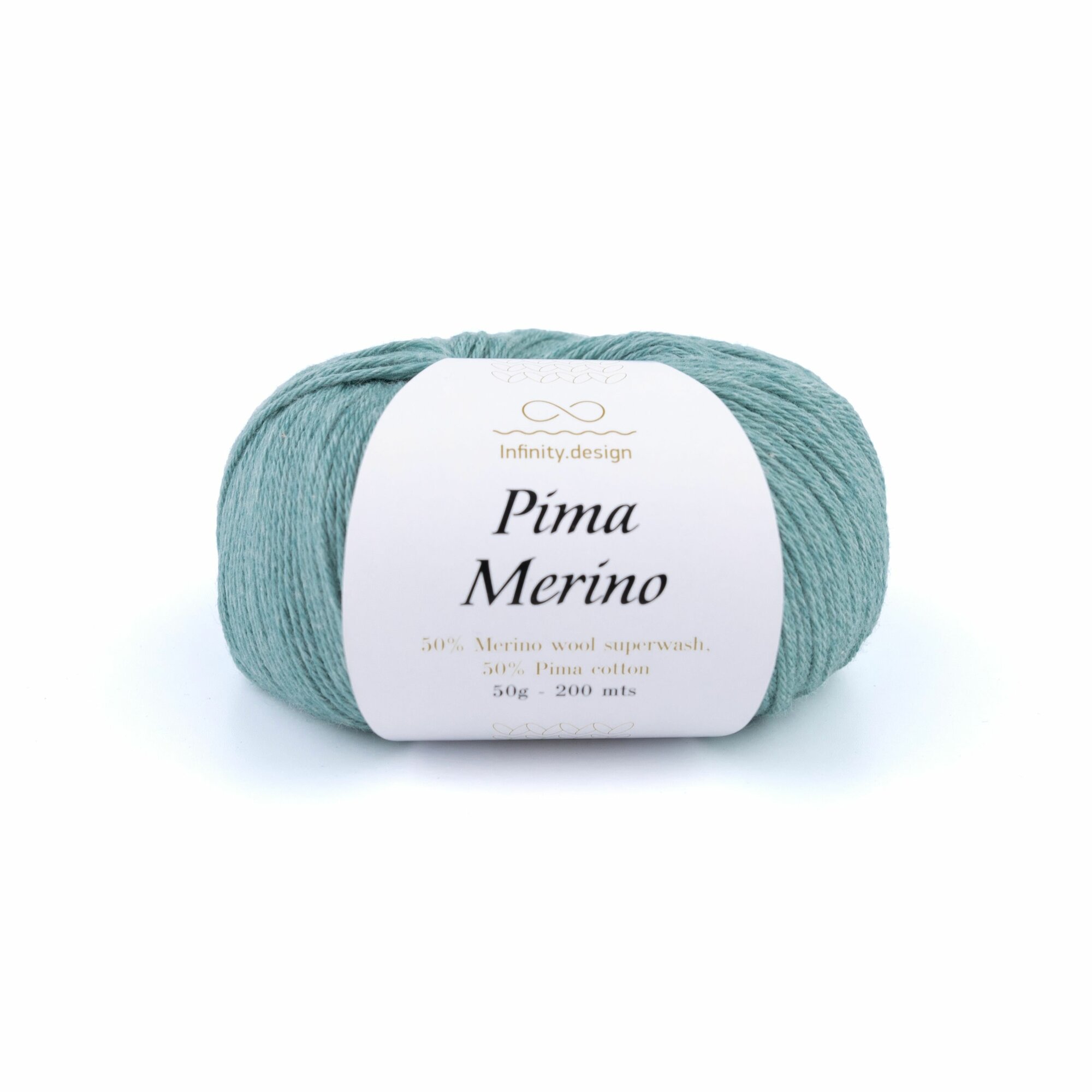 Пряжа INFINITY Pima Merino (7254 GREEN AQUA) (3 мотка), 50% мериносовая шерсть, superwash, 50% pima хлопок, 50г, 200м