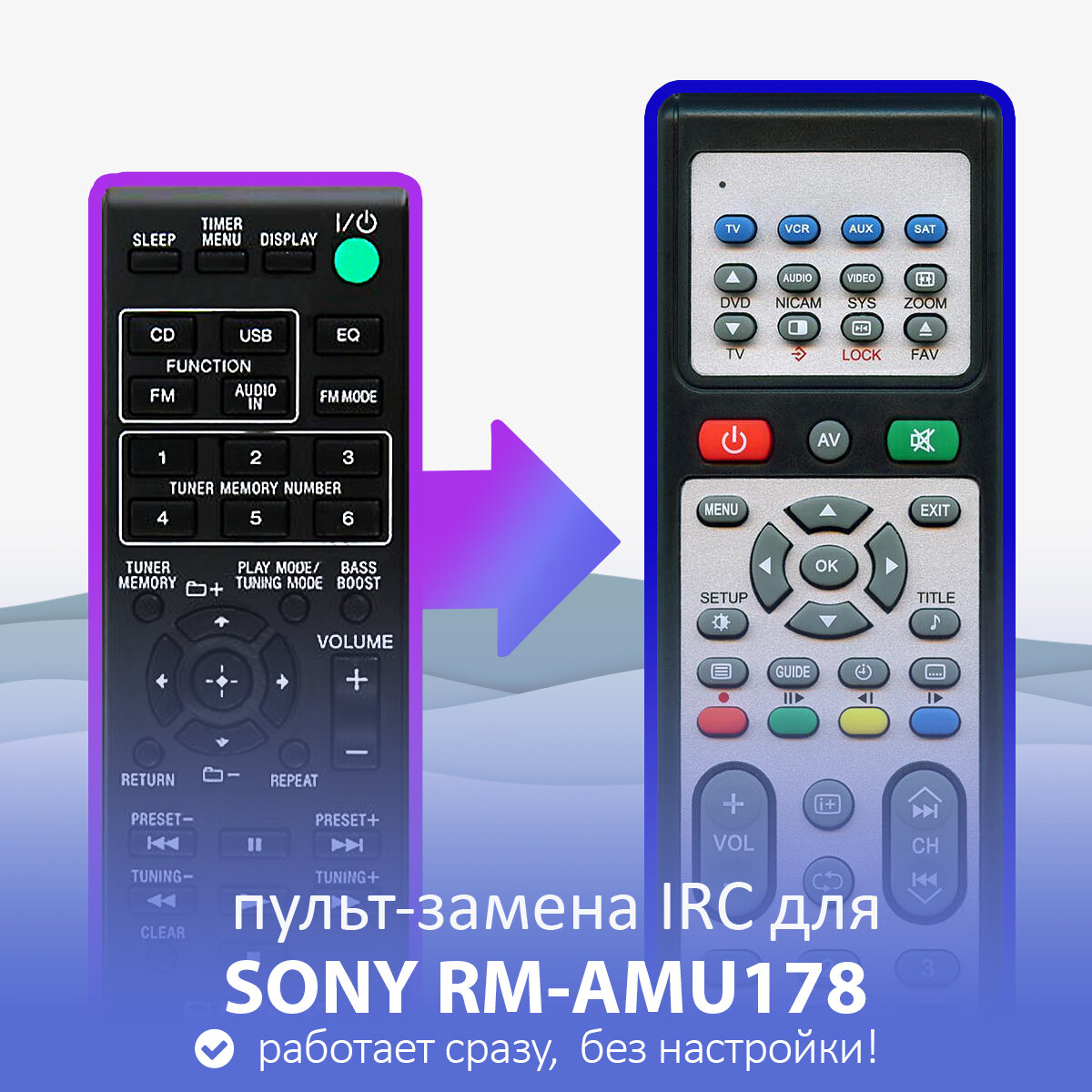 Пульт-замена для SONY RM-AMU178