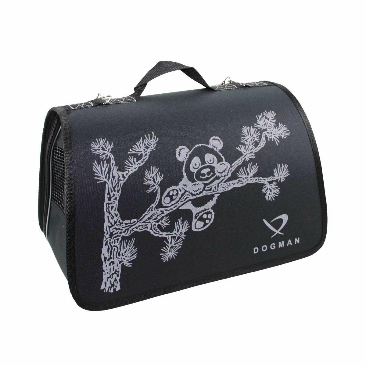 Переноска сумка DOGMAN Лира №3 для кошек и мелких пород собак, Панда Черный, 43х27х27см