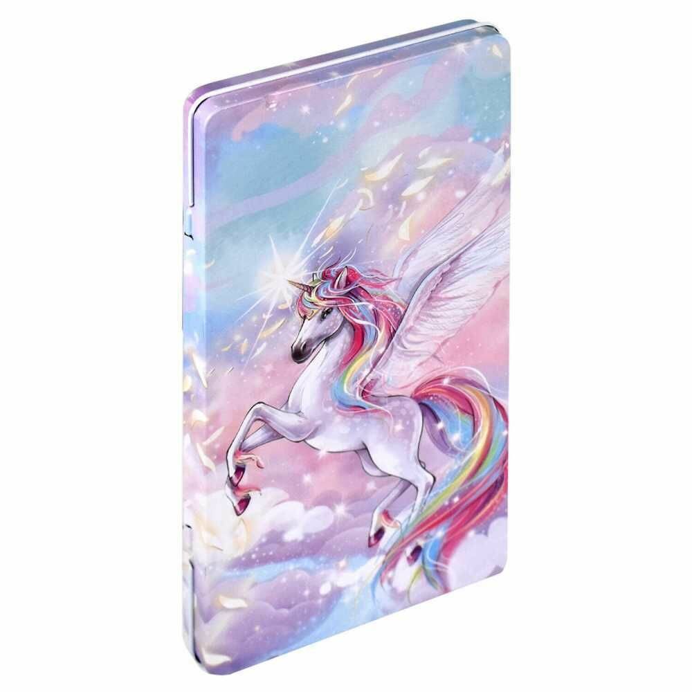 Пенал школьный крылатый единорог, без наполнения, 18,3x10x1,4 см, металл