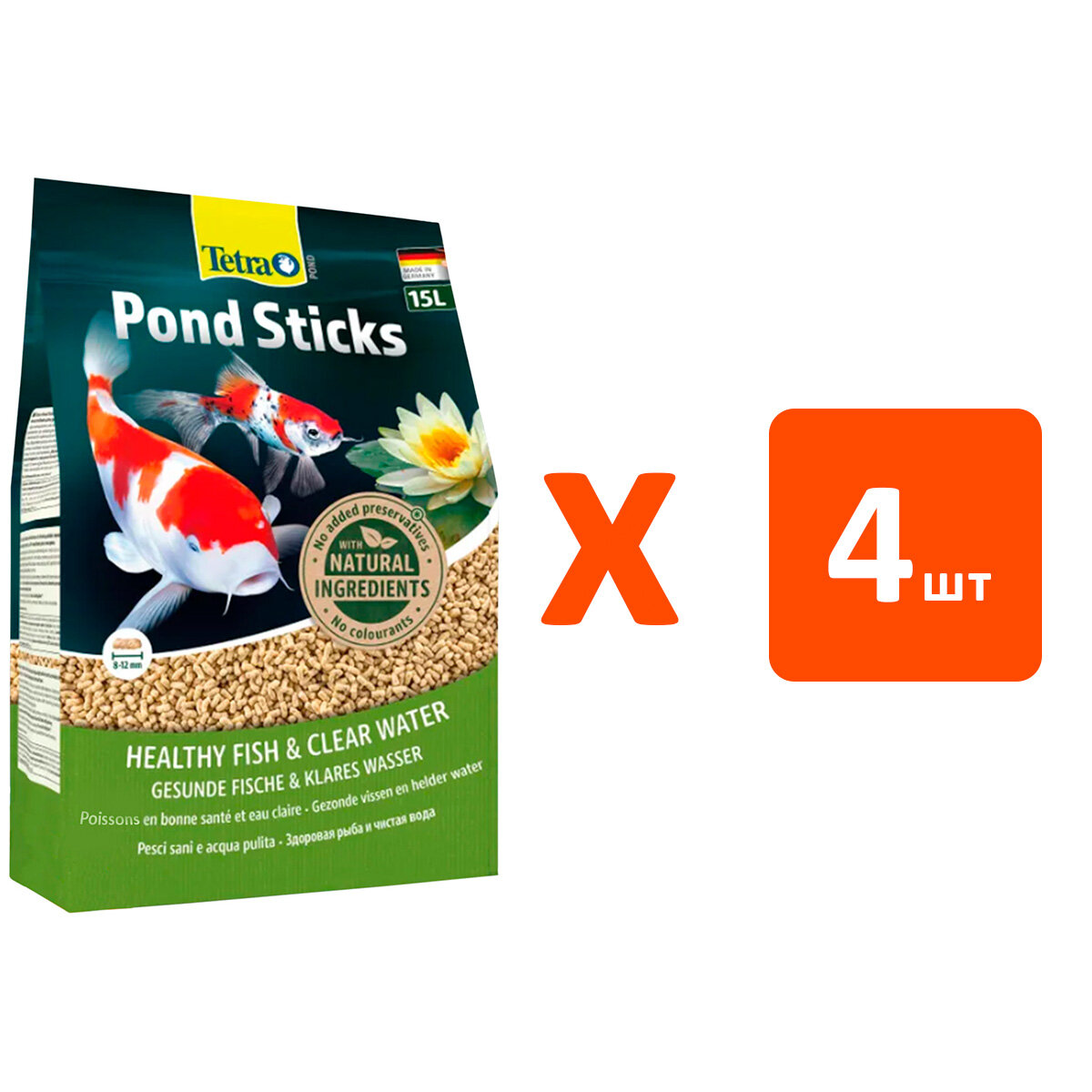 TETRA POND STICKS корм гранулы для прудовых рыб (15 л х 4 шт)