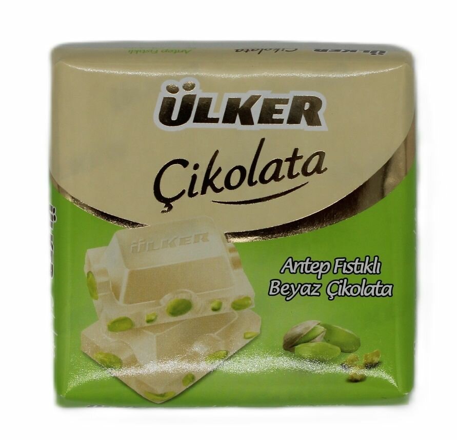 Шоколад Ulker "Фисташка", белый, Easy pack, 1 упаковка, 6 шт.