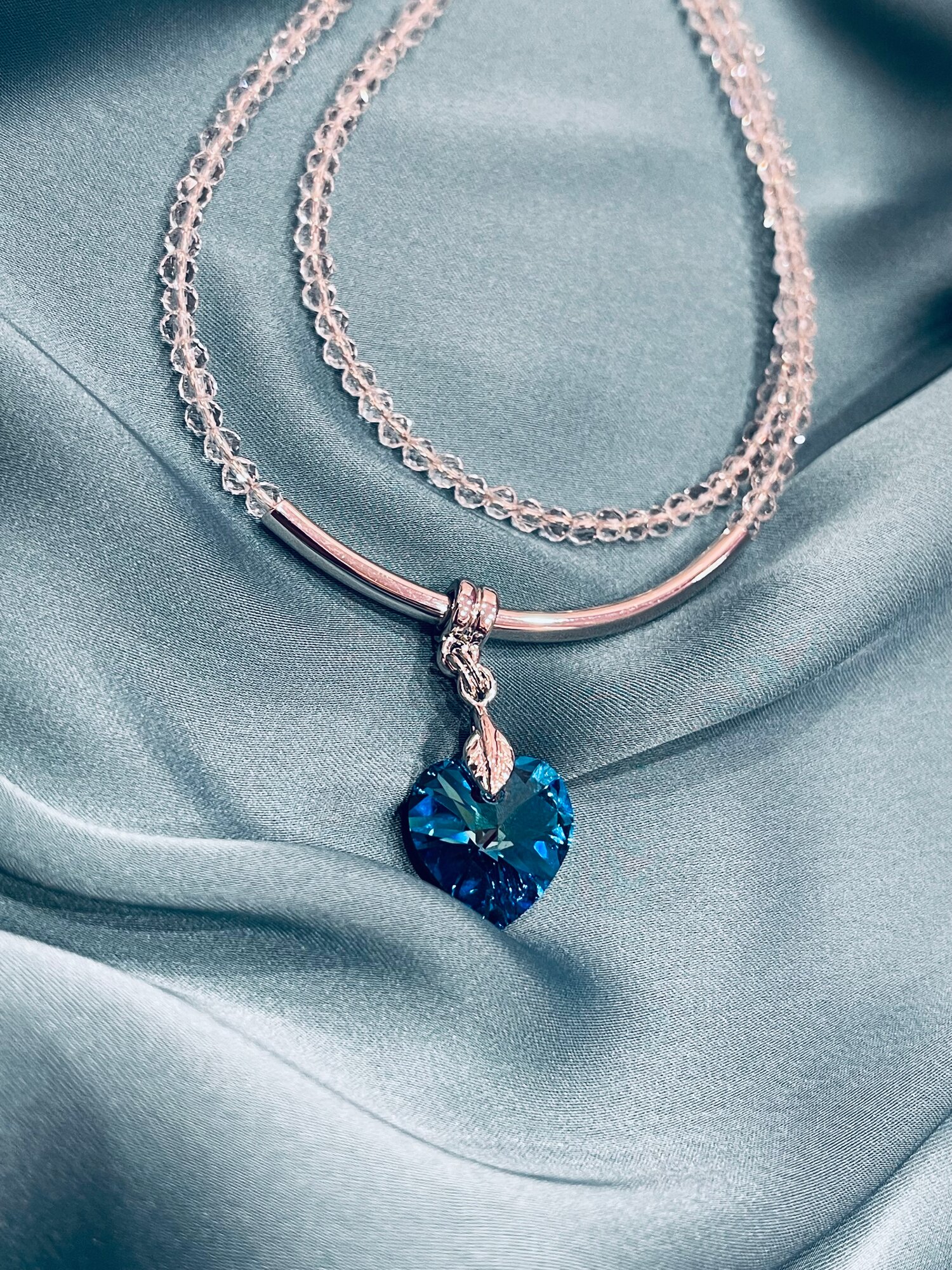 Колье Jewellery by Marina Orlova, шпинель синтетическая, длина 43 см, синий — фото 1