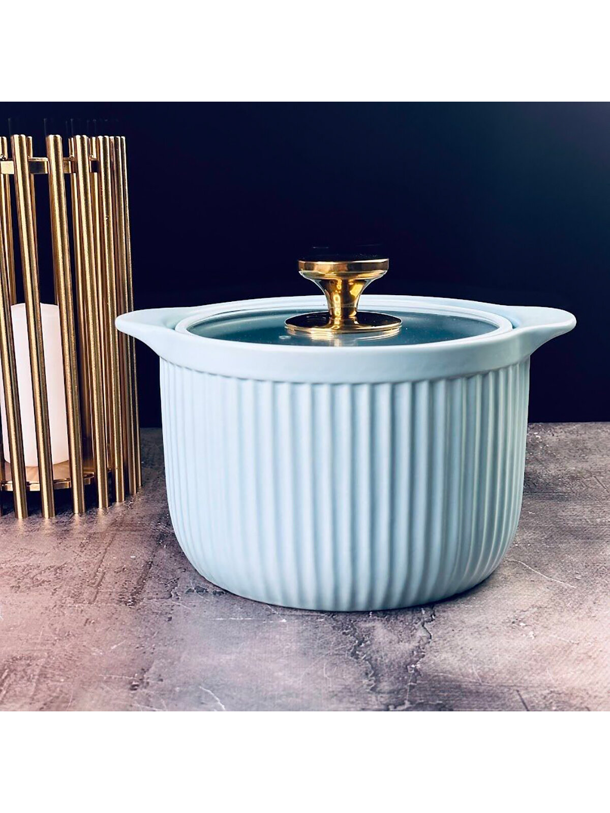 Кастрюля с крышкой Lenardi, керамическая, 2,5 л