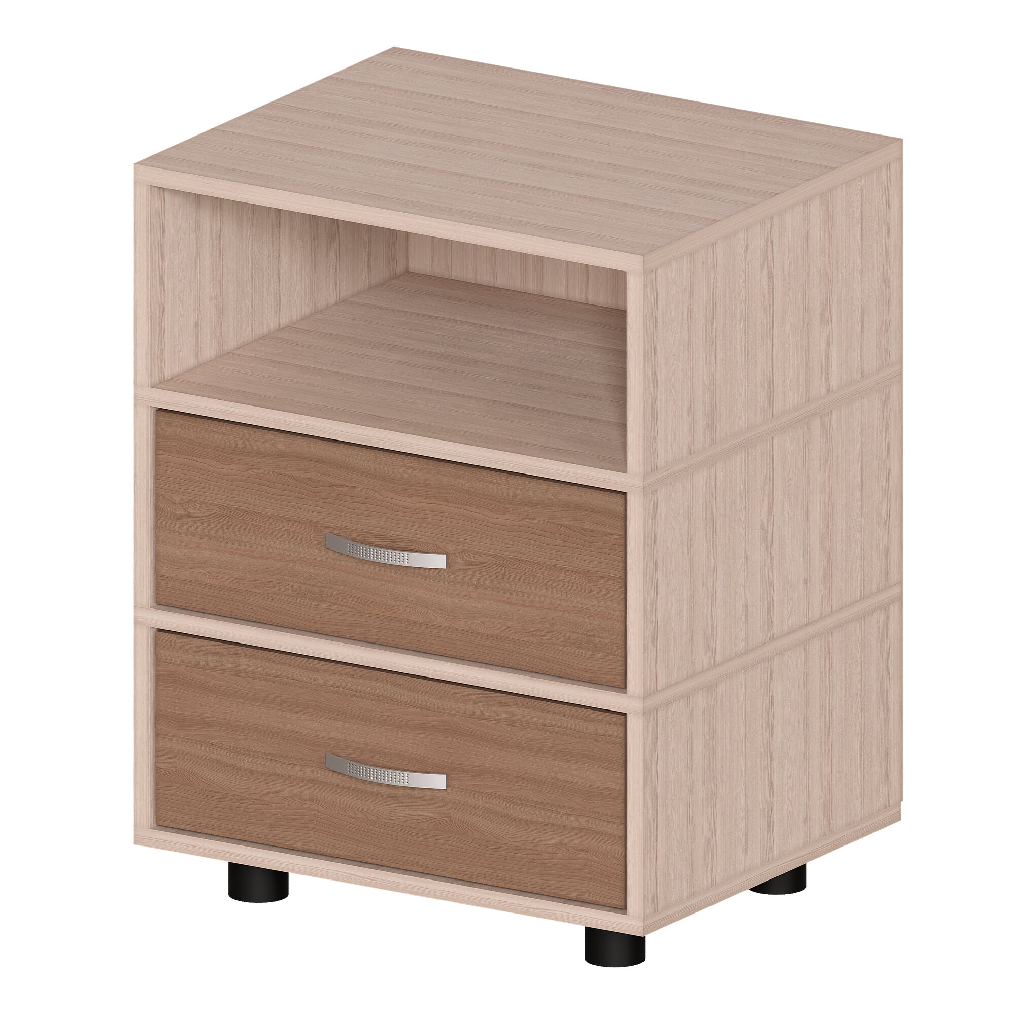 Комод СитиМебель-4 Ширина 40 см, Глубина 30 см, Высота 64 см, цвет: каркас Ясень шимо светлый, фасад Ясень шимо темный