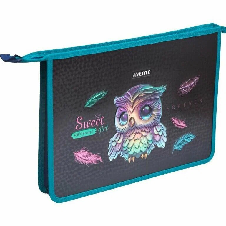 Папка для тетрадей deVENTE "Happy Owl", на молнии, А4, для школы