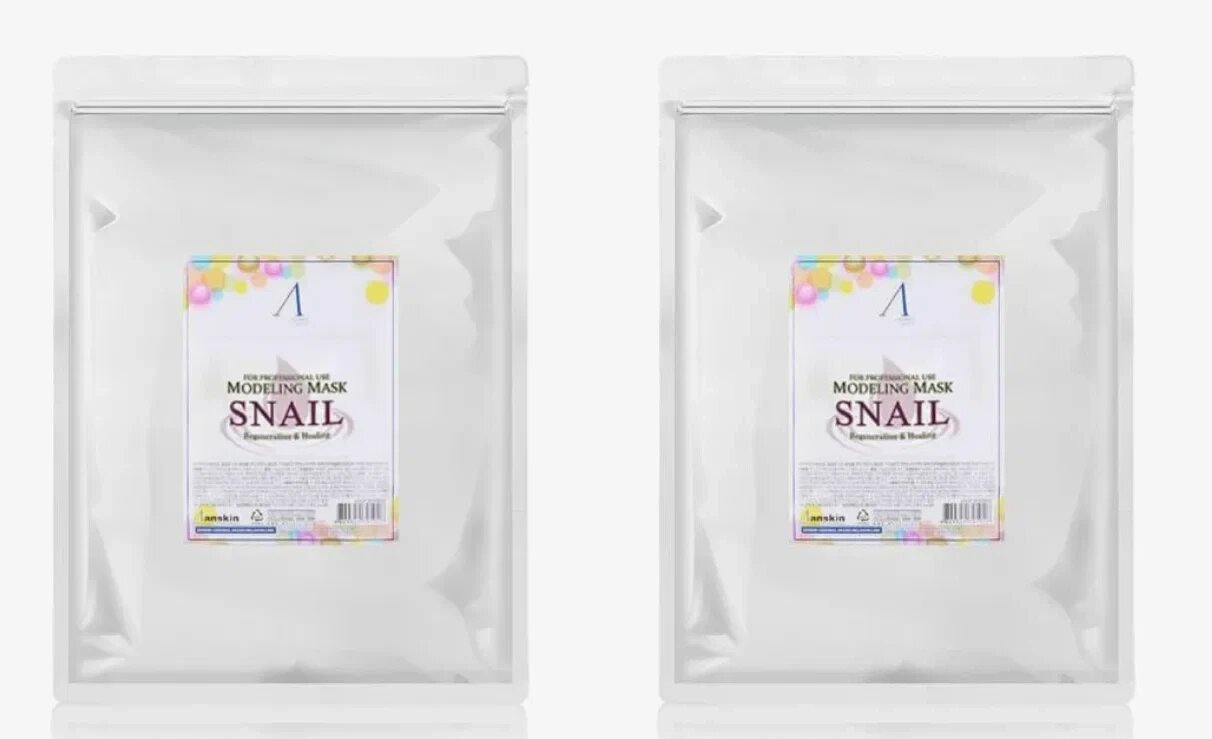 Маска для лица Anskin Original Snail Modeling Mask, 1 кг, 2 шт