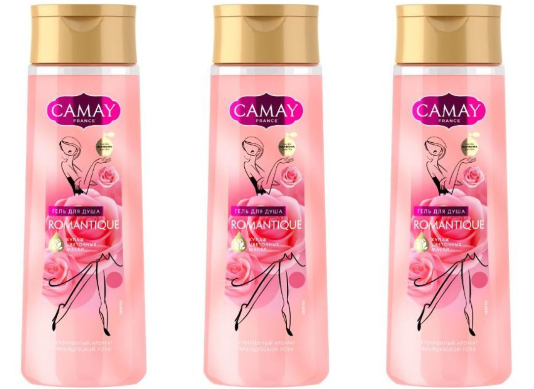 Гель для душа Camay, романтик, 250 мл, 3 шт