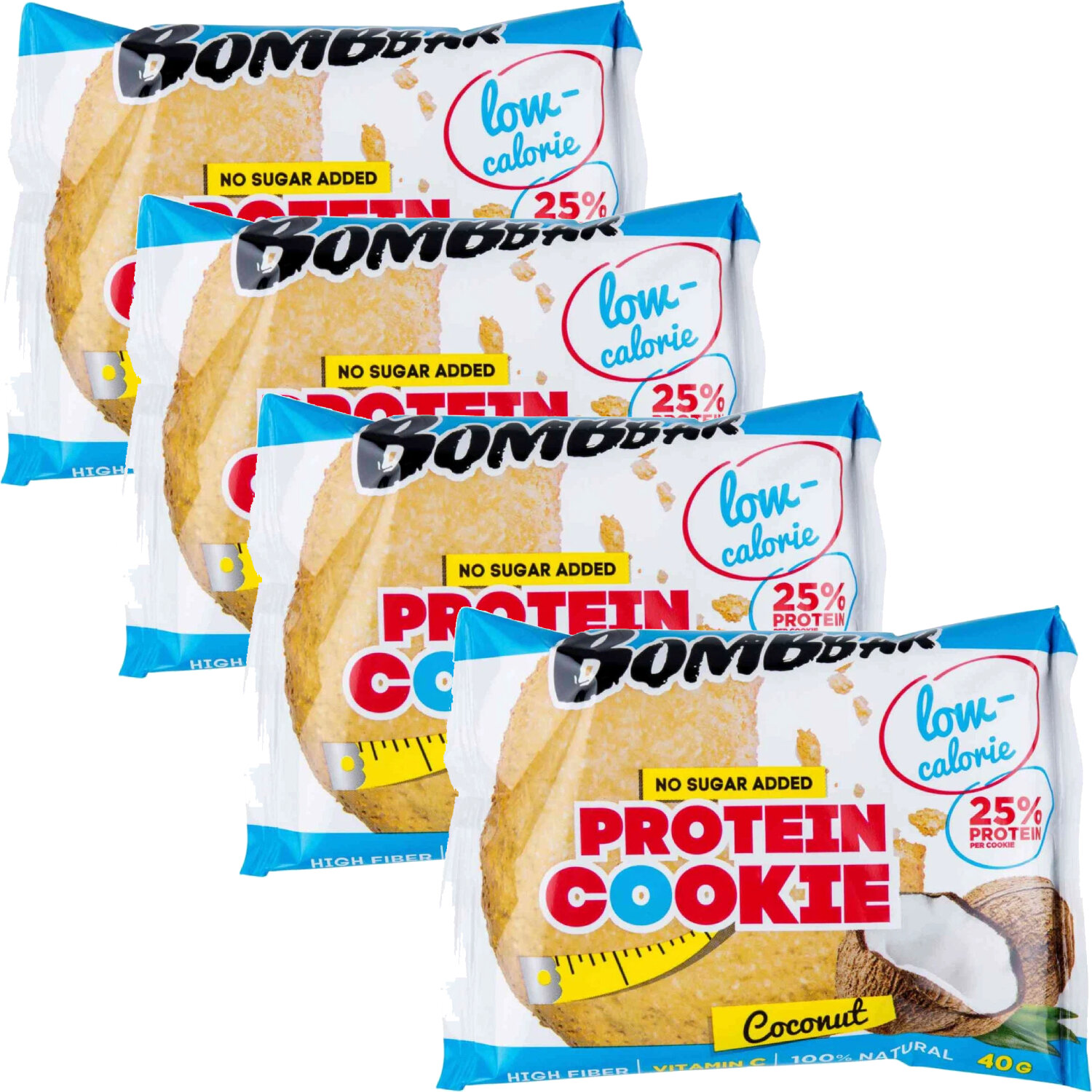 Протеиновый батончик BombBar Protein cookie 4 x 40 г, Кокос