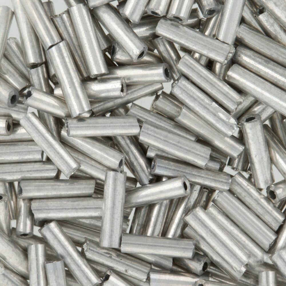 Бисер "Zlatka" стеклярус GG 3" (0571-0585) 10 шт 10 г №0585 серебро