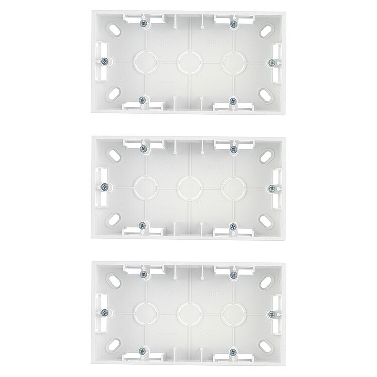 Коробка монтажная Simon 15 двухместная накладная белая (1590752-030) (3 шт.)