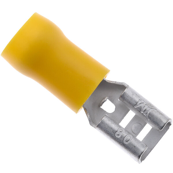 Наконечник 00391 латунный 4,0-6,0мм2 мама 6,3х0,8мм изолированный, ПВХ (ВМ) (50 шт. в комплекте)