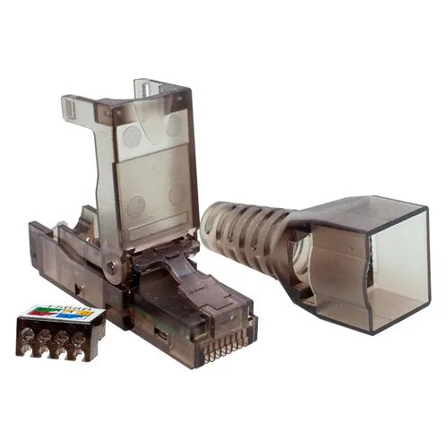 Коннектор Suprlan (10-0239-1) UTP кат.6A RJ45 с защитным колпачком прозрачный