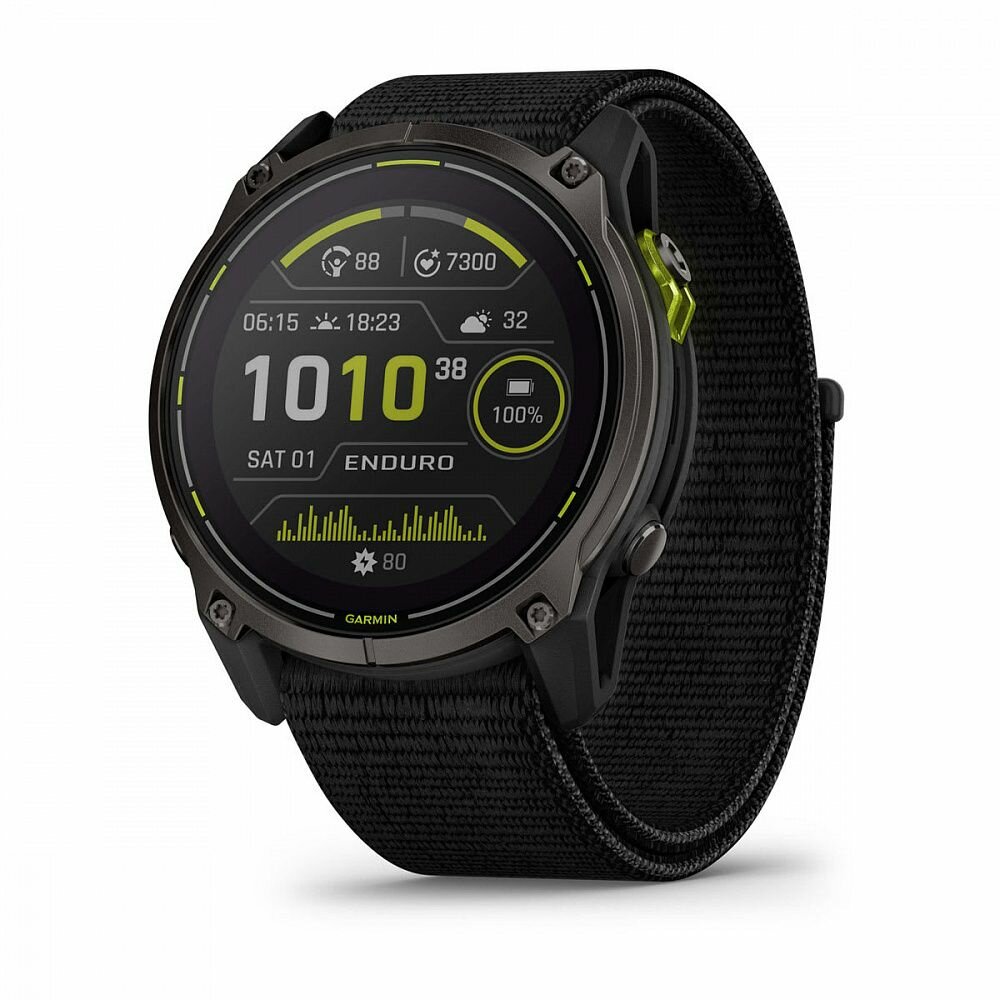 Часы Garmin ENDURO 3 с черным нейлоновым ремешком UltraFit (010-02751-01)