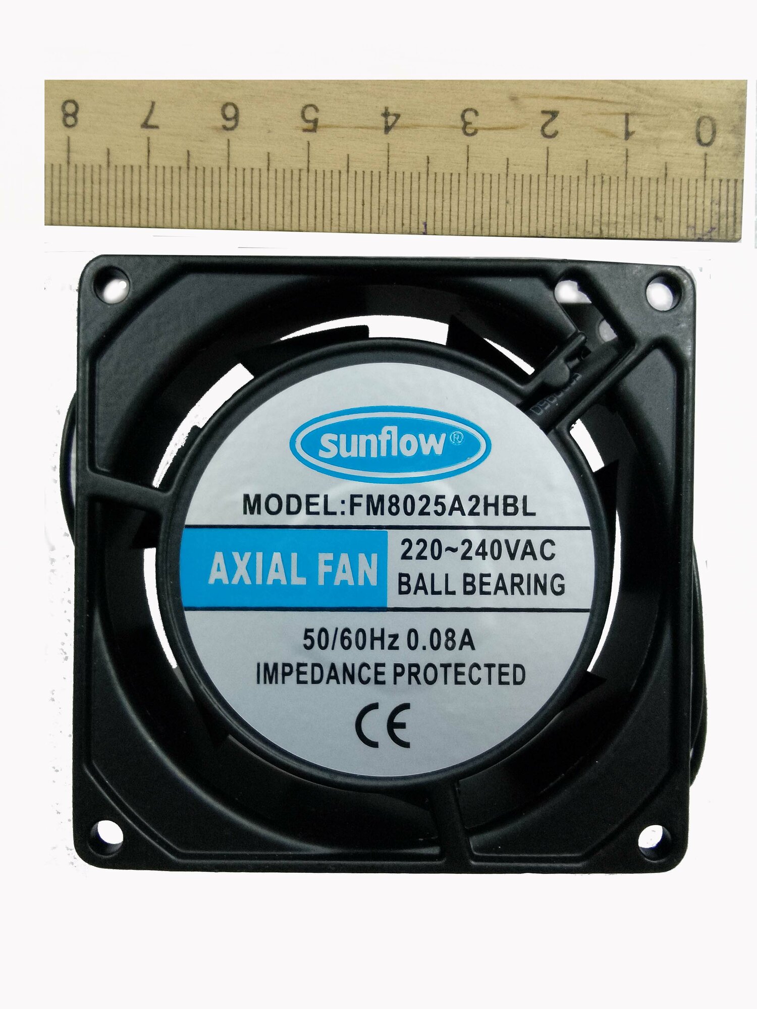 Вентилятор FM8025A2HBL (80х80х25) производительность 27/30 м³/ч, 220В 50/60Гц