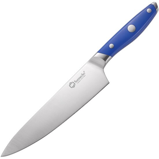 Нож шеф-повара из стали Sunnecko 1.4116 (9cr18CoMOV) 8 Inch Chef Knife HRC56+-2 (Star Blue) синий