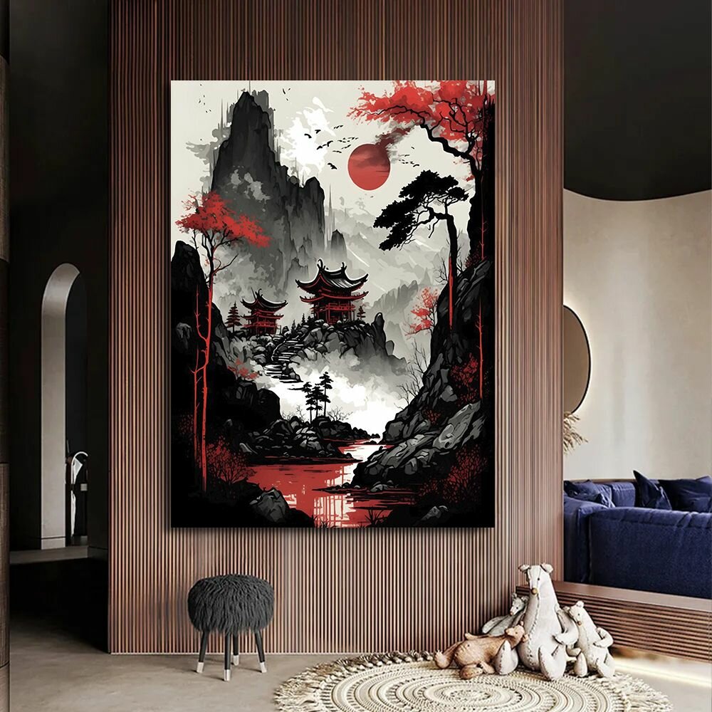 Картина самурай, картина в японском стиле, 20х30 см.