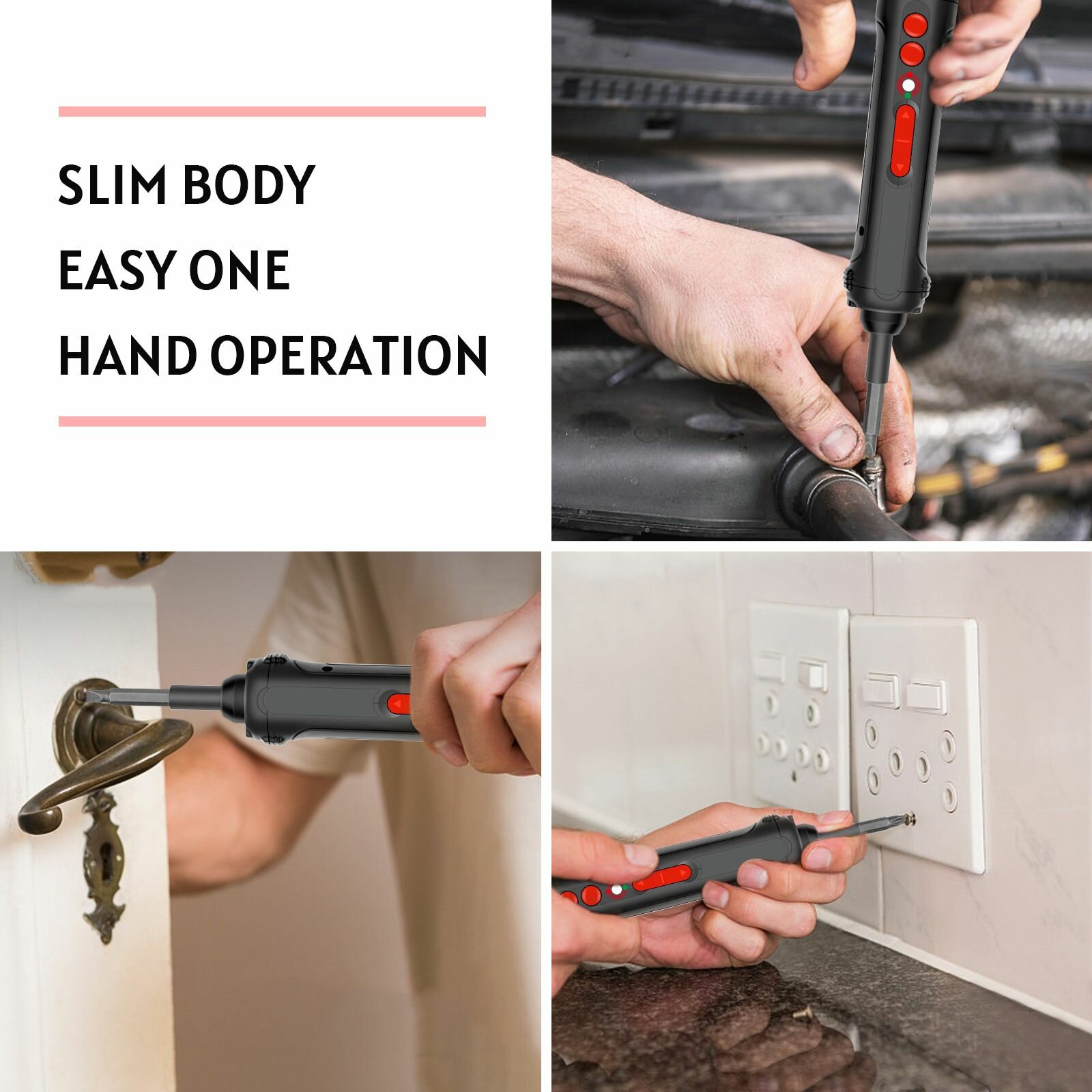 Комплект аккумуляторных отверток 4В, 1500 мАч, с фонариком, 19 предметов