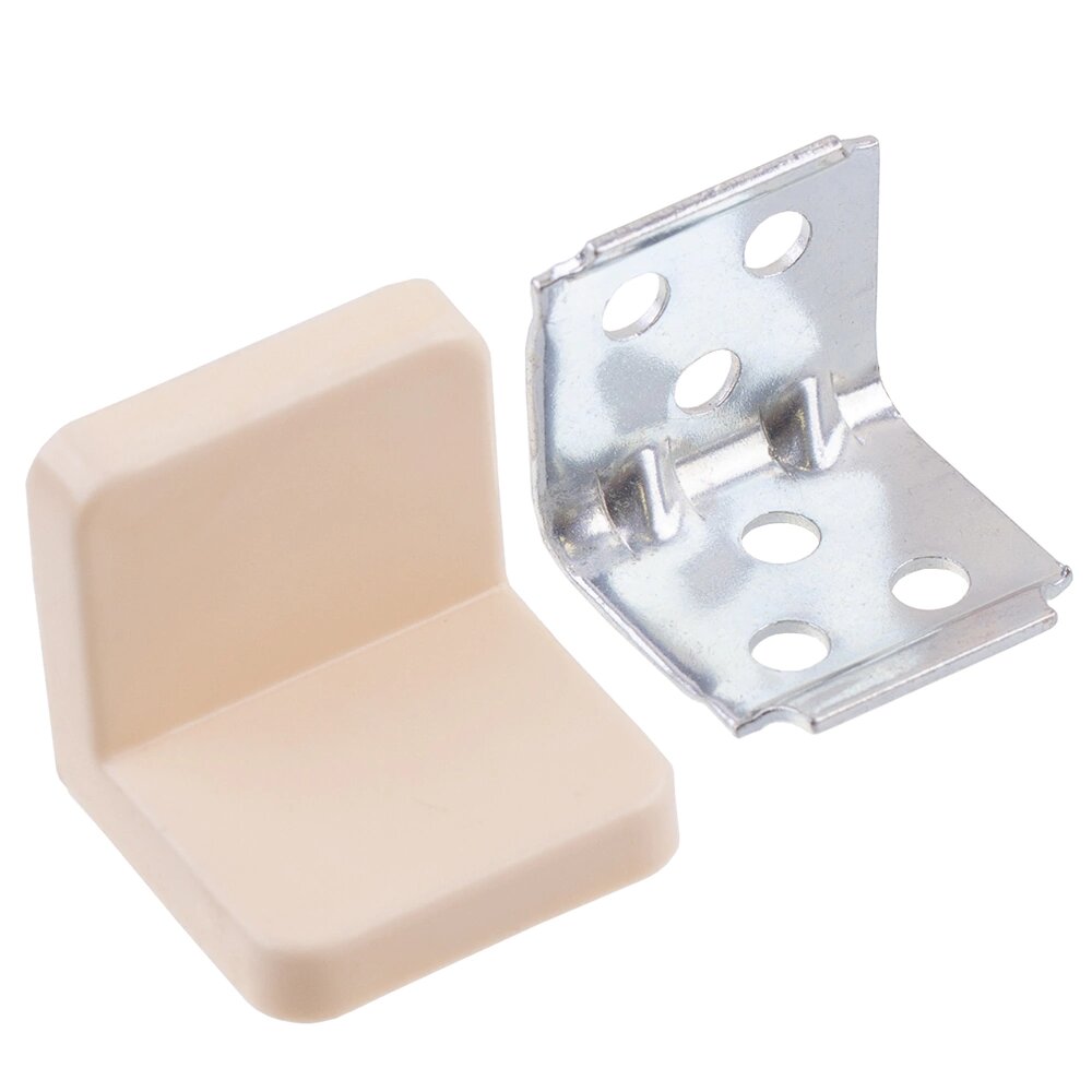 Уголки мебельные Element, с декоративной накладкой, 25х25х25 мм, бежевые, 4 шт