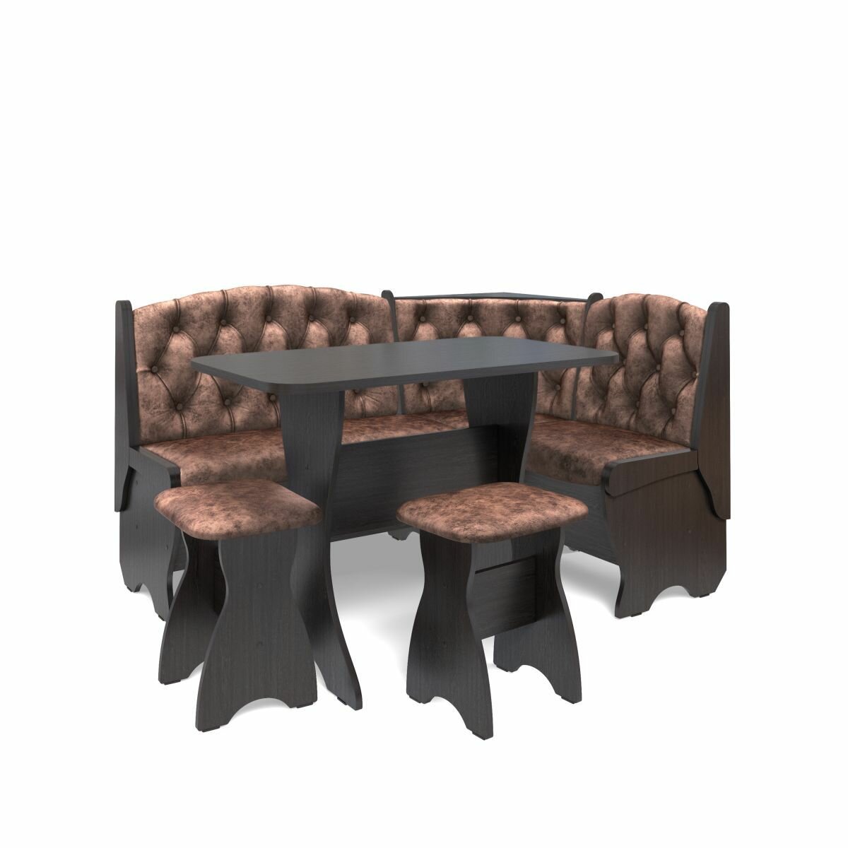 Кухонный уголок Оливия Люкс Венге/Велюр Коньяк/Венге