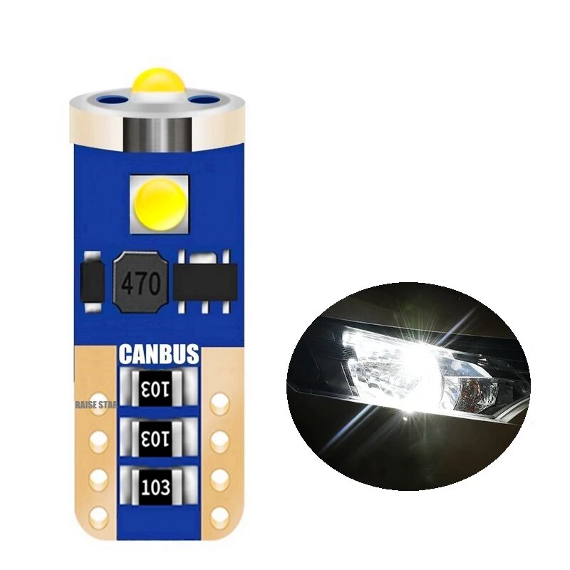 2 шт. LED T10 W5W Белый автосвет, купольный фонарь