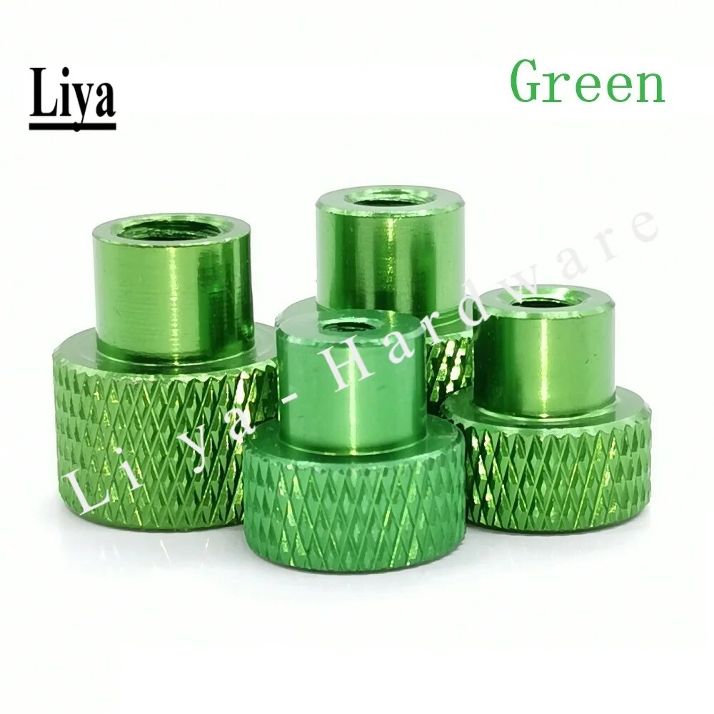 Ручные гайки алюминиевые M2-M6 M4 5pcs, Green