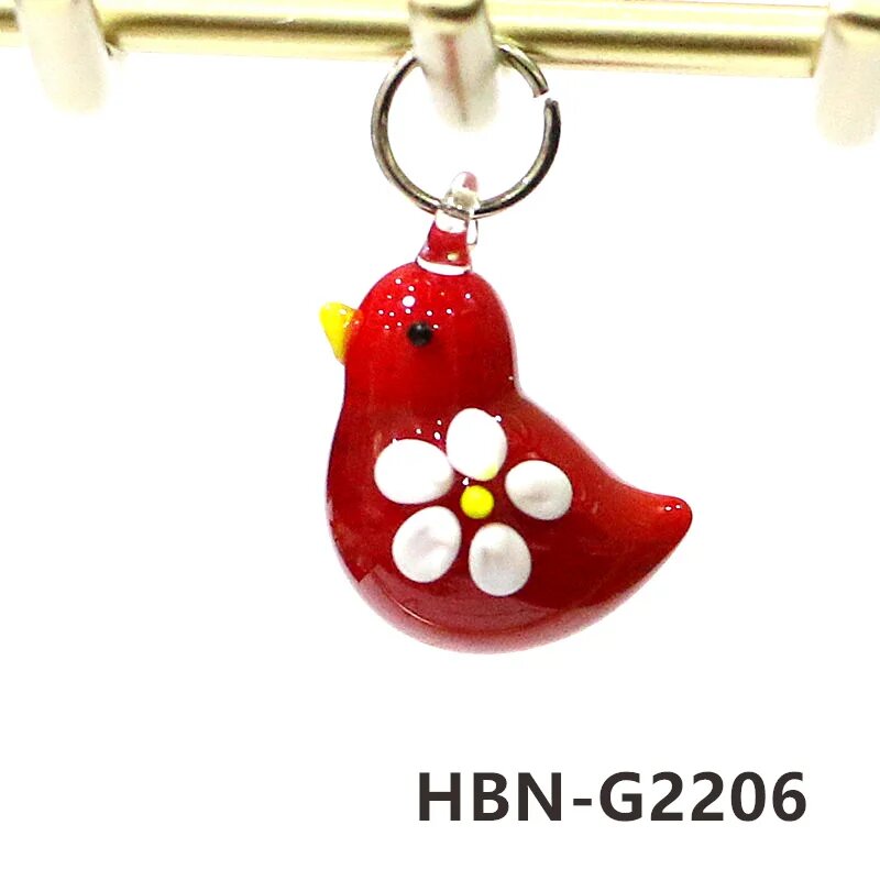 Стеклянная подвеска птичка HBN-G2206