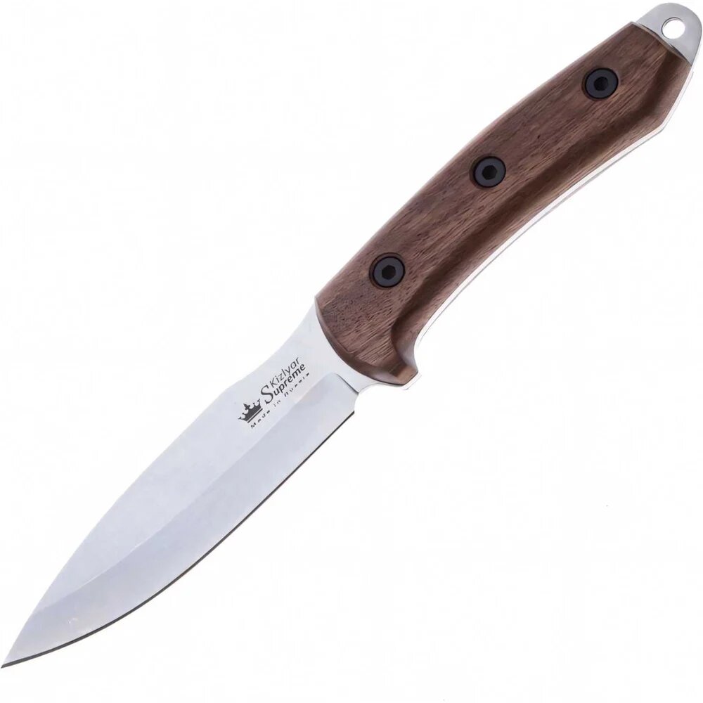 Туристический нож Kizlyar Supreme Corsair 4650065056977 нержавеющая сталь StoneWash, ореховая рукоять, прямая заточка