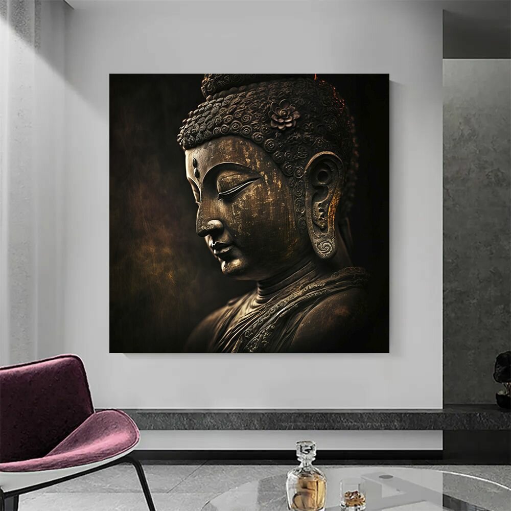 Картина ВсеКартины. тут "Многоликий Будда", 70x70 см, на подрамнике, интерьерная