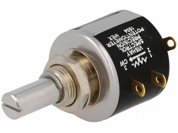 Потенциометр VISHAY 534-5K осевой, многооборотный, 5 кОм, 2 Вт, 6,35 мм