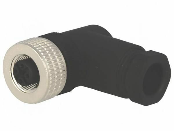 Разъем HIRSCHMANN 933176100 ELWIKA 5012 PG9, вилка, угловой, M12, PIN: 5, 50 В, 4 А, "мама", код A-DeviceNet / CANopen, на провод, 1 шт