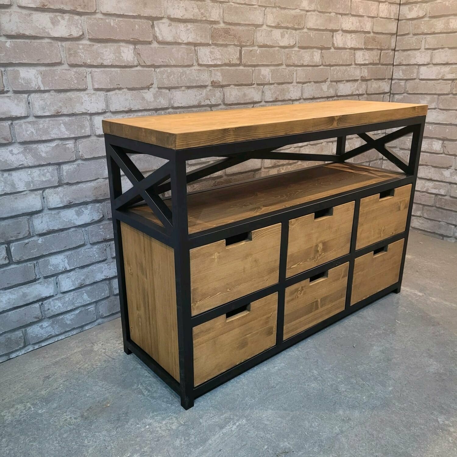 Комод "EasyLOFT" в стиле лофт, для дома и дачи, в прихожую, 120х40х80 см.