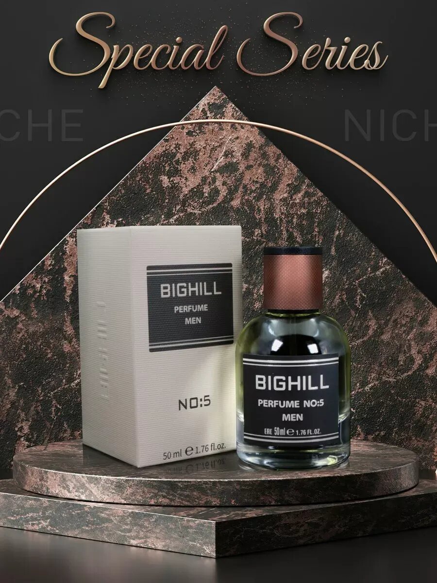 EYFEL Парфюм мужской серии Bighill, аромат MEN NO:5, селективные , древесные фужерные,50мл