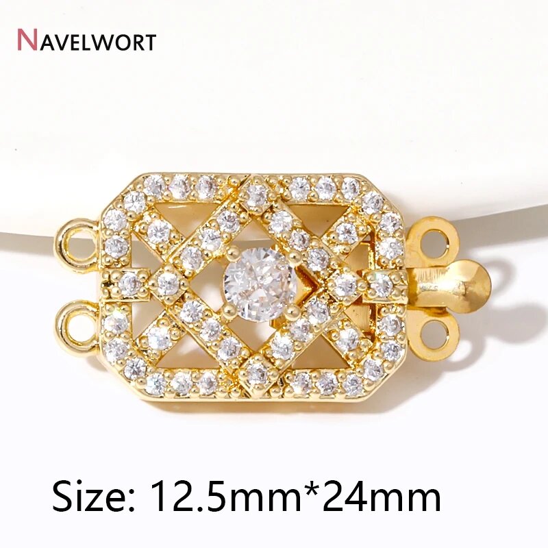 Золотые замки для браслетов NAVELWORT 3 pieces, 18K gold plated