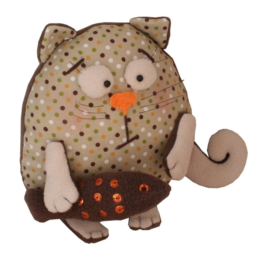 Набор для создания игрушки Ваниль "Cat's Story" Котик с рыбкой, 21 см