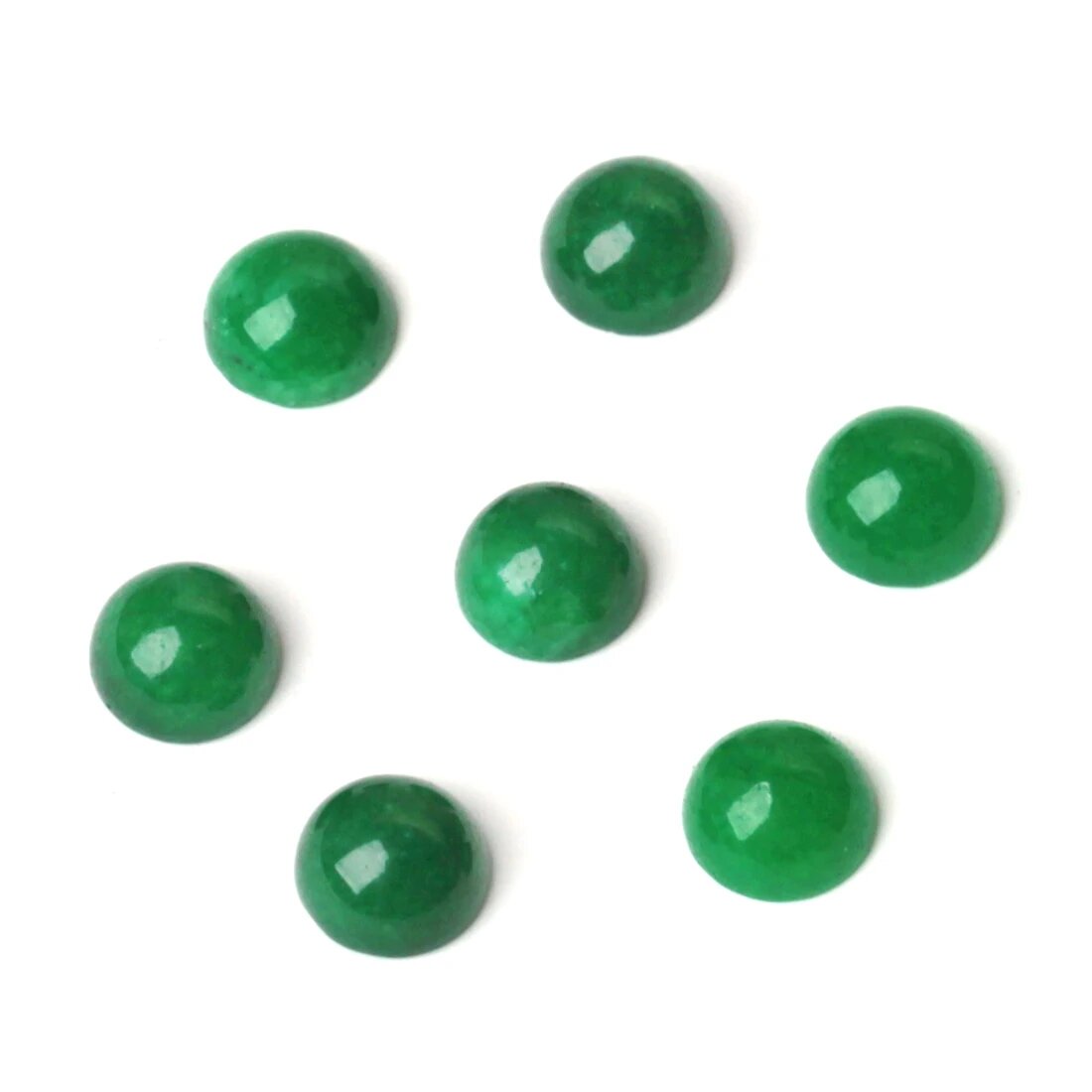 Кабошоны из белого нефрита лаcoogh 10 шт, 4/6/8/10 мм Изумрудный, 6mm, As Photo