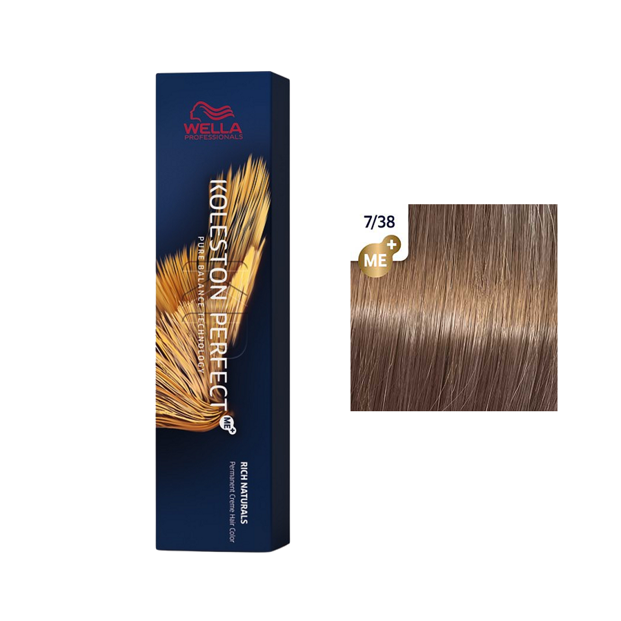 Wella Koleston Perfect ME+ 7/38 - Стойкая краска пряный бисквит 60 мл