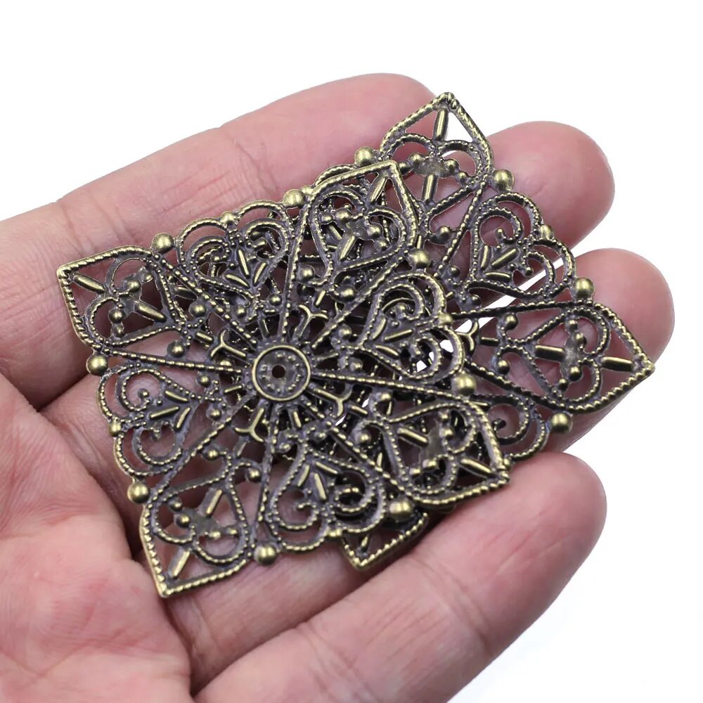 Металлические подвески-коннекторы ShengCong в виде роз и цветов V9-N2120-BT