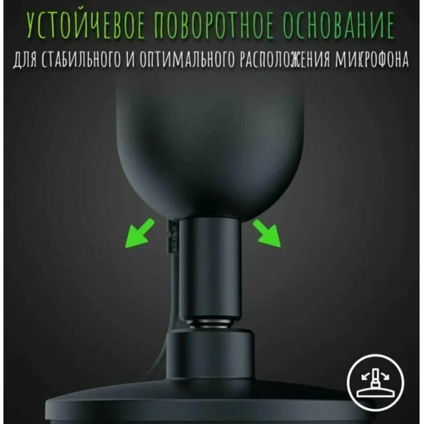 Микрофон Razer Seiren Mini Quartz, настольный, для стриминга, конденсаторный, черный — фото 1