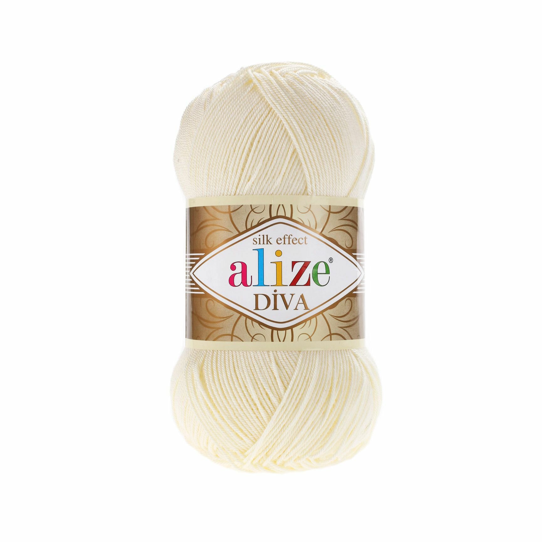 Пряжа Дива (Diva Alize) упаковка 5 мотков 100 г. 350 м. 100% микрофибра акрил цвет 67 молочно-бежевый