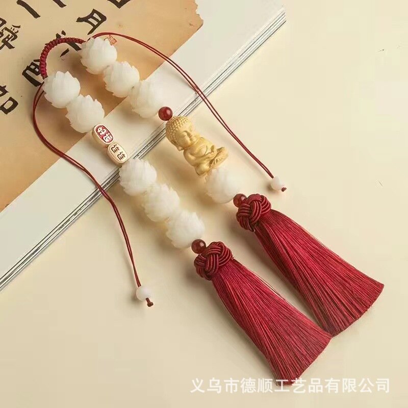 Талисман автомобиля "Будда самшит", в виде лотоса, темно-бордовый