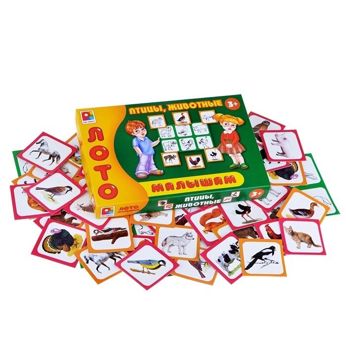 Лото детское Радуга малышам. Птицы, животные (с-920)