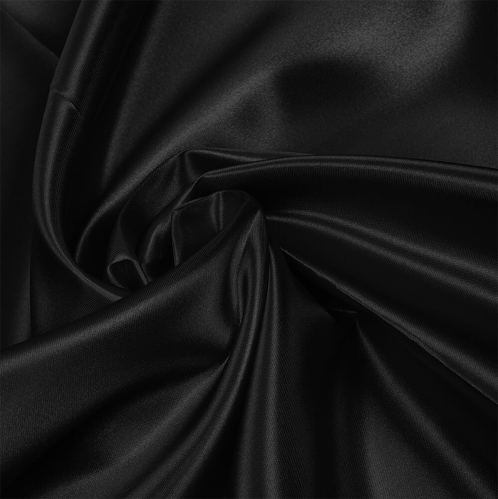 Ткань TBY Атлас-сатин 67 г/м2, 100% полиэстер, ширина 150 см, цвет черный рулон 100 м