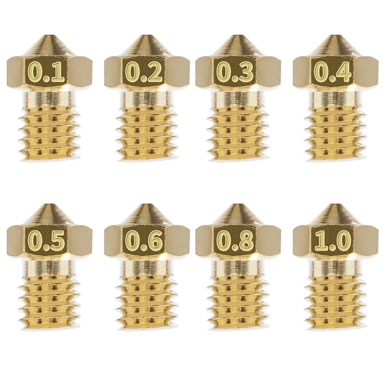 Сопло латунное DigiYes 0.1mm для E3D V5 V6 M6 1.75mm