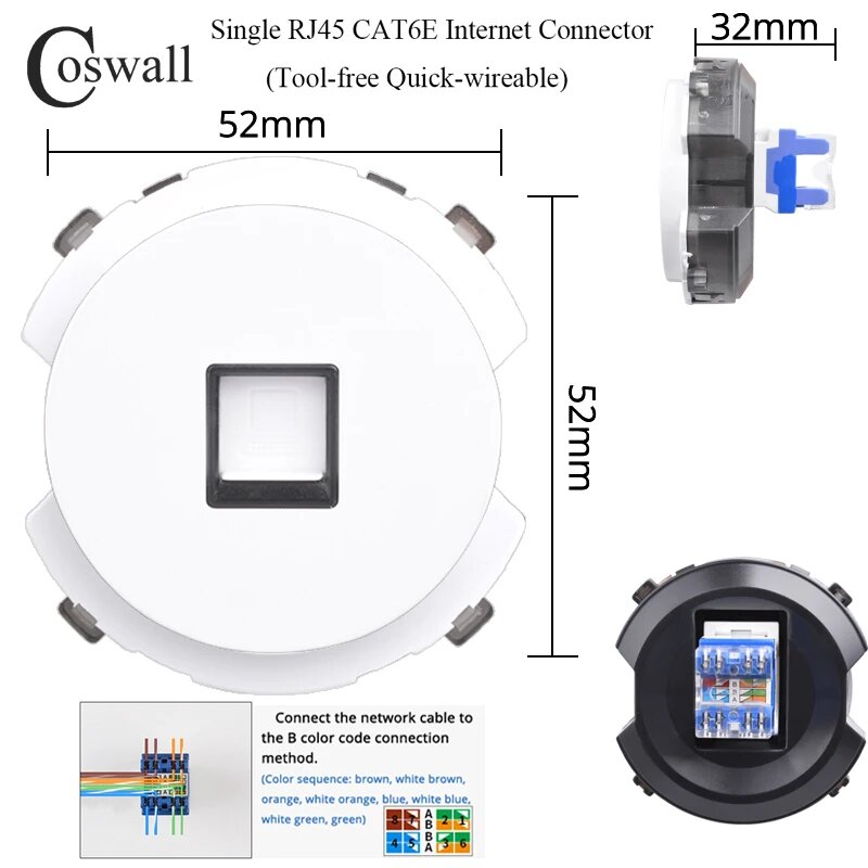 Coswall RJ45 CAT6 Internet Connector Белый