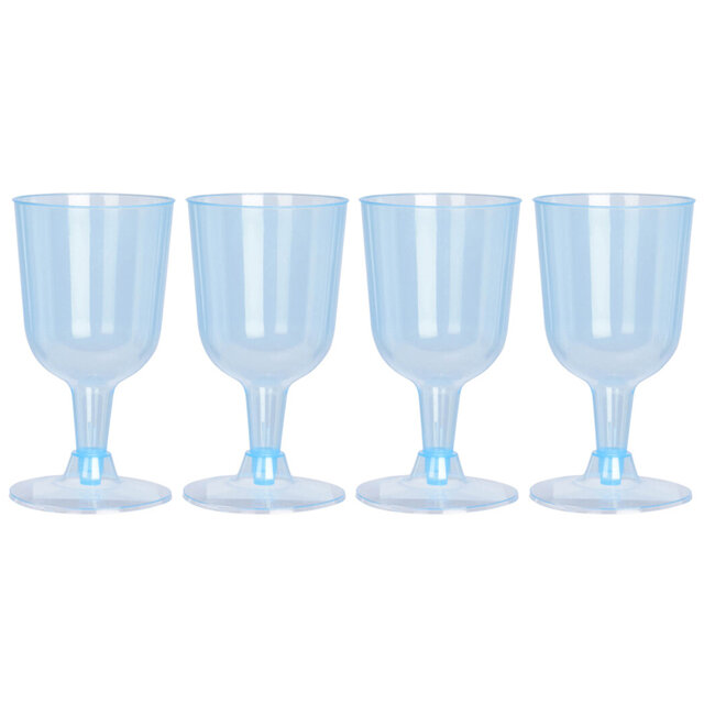 Пластиковые бокалы для вина Кристи 160 мл голубые, 4 шт, Koopman, 178000480-4