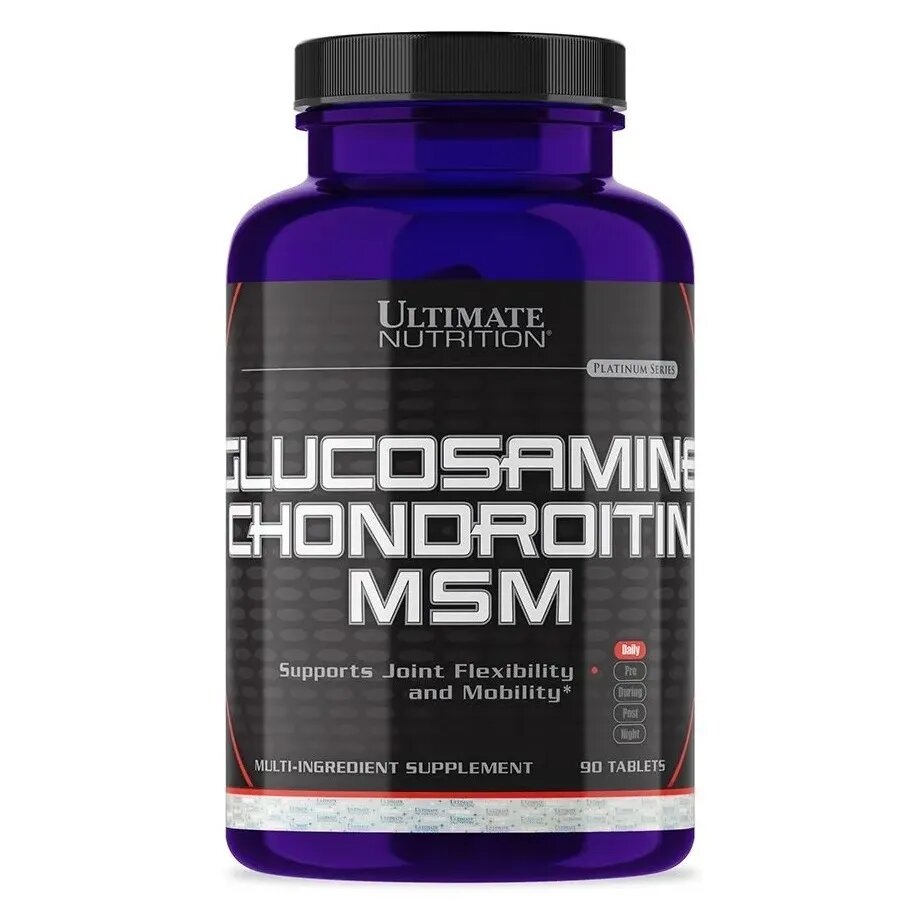 Глюкозамин, Хондроитин, МСМ для связок и суставов ULTIMATE Glucosamine Chondroitin MSM, 90 таблеток