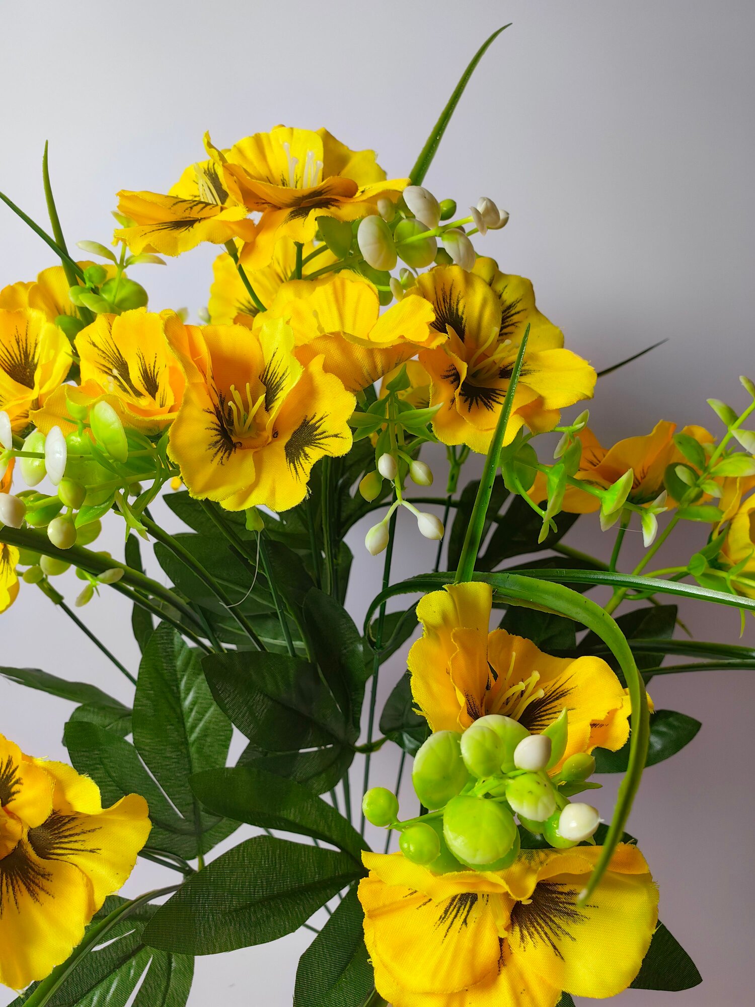 Искусственные цветы анютины глазки 50 см для интерьера/декора